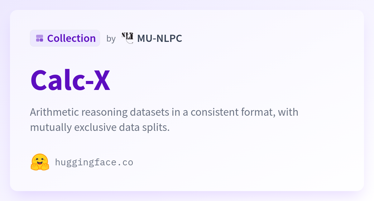 Calc-X - a MU-NLPC Collection Calc-X - a MU-NLPC Collection