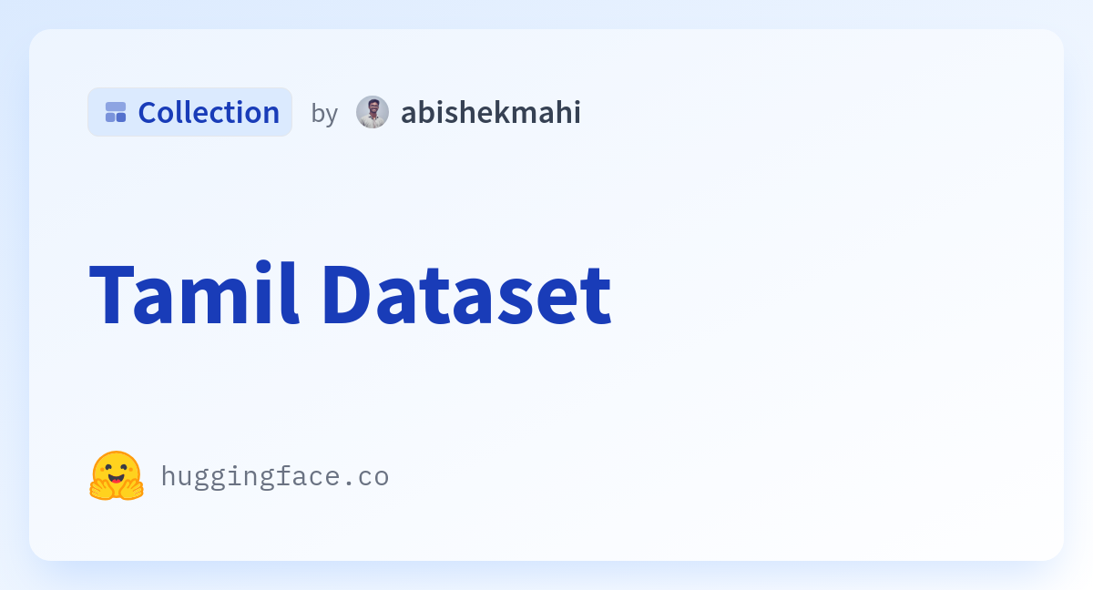Tamil Dataset A Abishekmahi Collection