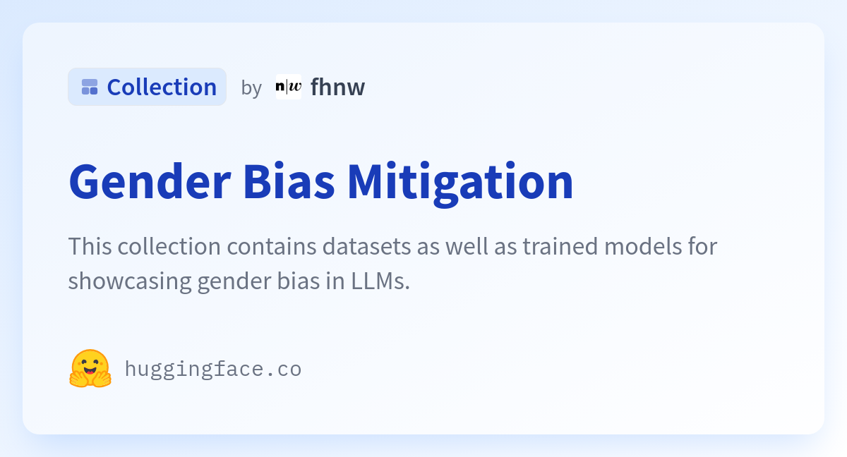 Gender Bias Mitigation - a fhnw Collection Gender Bias Mitigation - a fhnw Collection