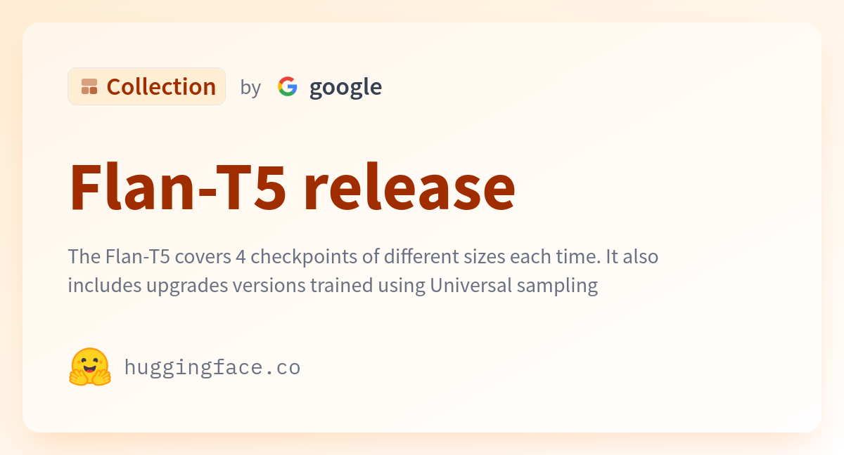 Flan-T5 release - a google Collection Flan-T5 release - a google Collection