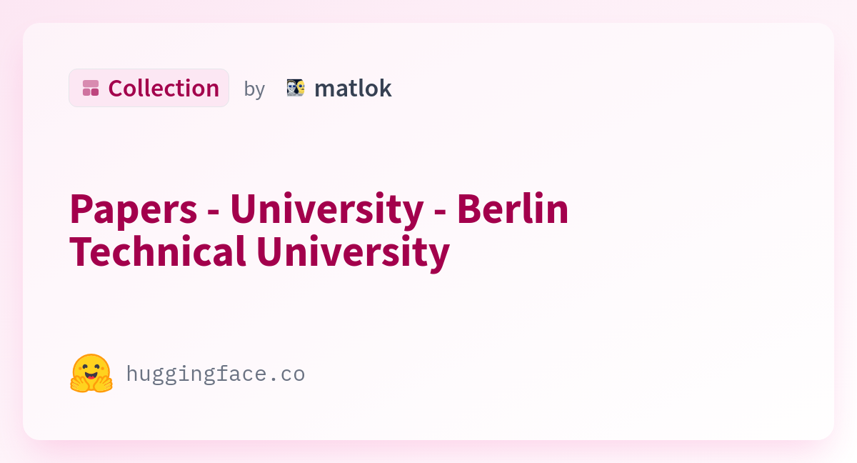 Papers University Berlin Technical University A Matlok Collection