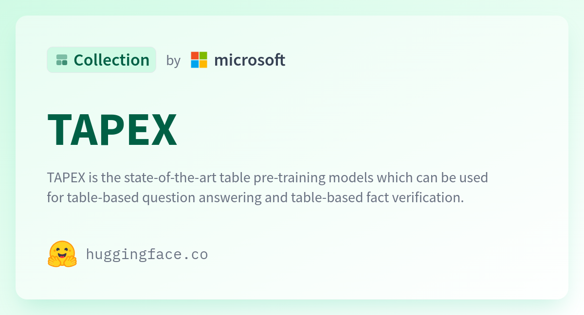 TAPEX - a microsoft Collection TAPEX - a microsoft Collection