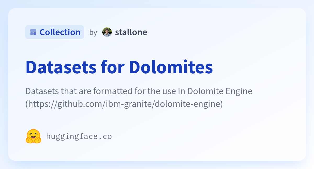 Datasets for Dolomites - a stallone Collection Datasets for Dolomites - a stallone Collection