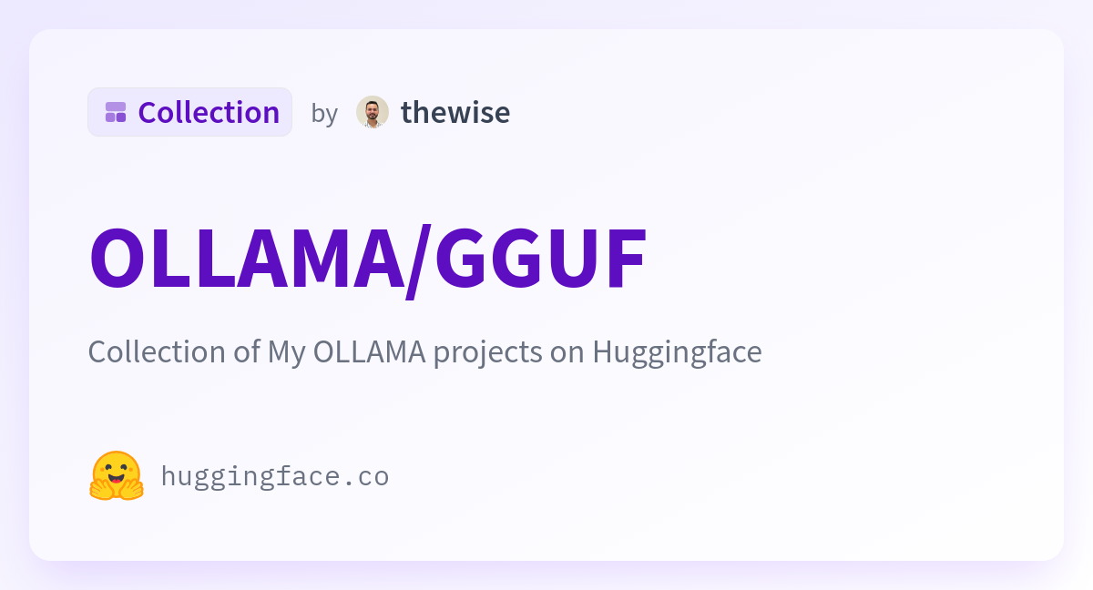Ollama Gguf A Thewise Collection