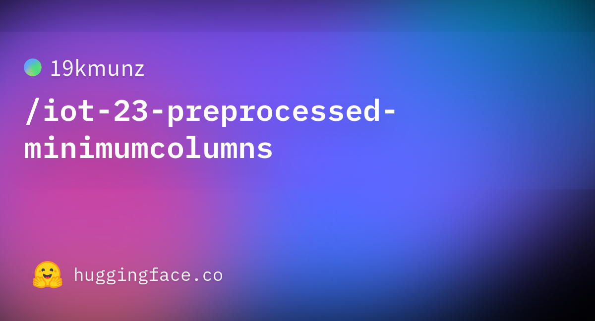 19kmunz/iot-23-preprocessed-minimumcolumns · Datasets at Hugging Face 19kmunz/iot-23-preprocessed-minimumcolumns · Datasets at Hugging Face