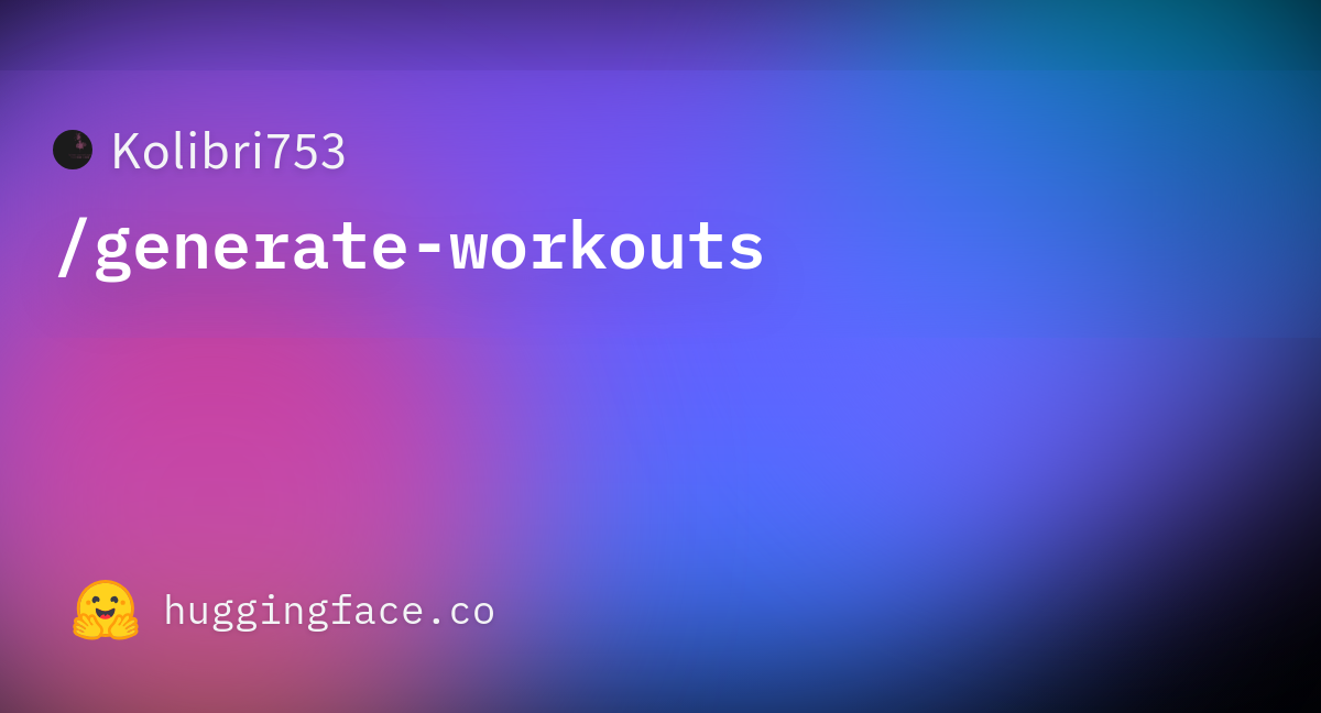 Kolibri753/generate-workouts at main Kolibri753/generate-workouts at main