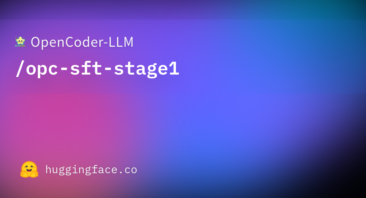 Opencoder Llmopencoder Sft Stage1 At Main