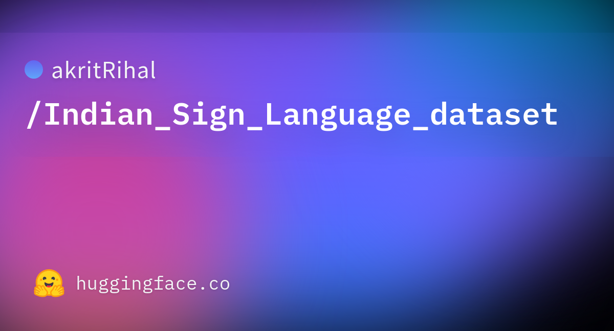 Akritrihal Indian Sign Language Dataset · Datasets At Hugging Face