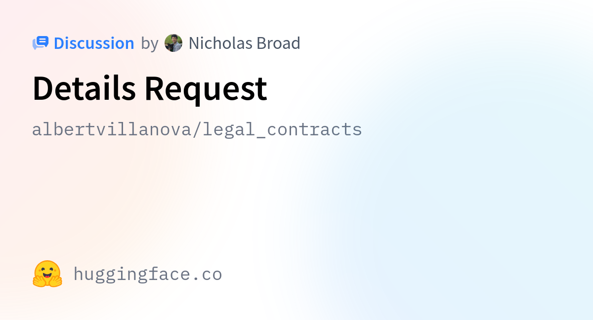 albertvillanova/legal_contracts · Details Request albertvillanova/legal_contracts · Details Request