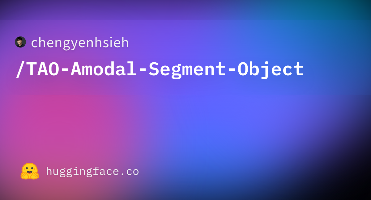 chengyenhsieh/TAO-Amodal-Segment-Object · Datasets at Hugging Face chengyenhsieh/TAO-Amodal-Segment-Object · Datasets at Hugging Face