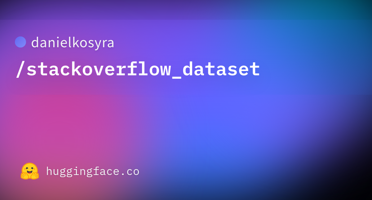 Danielkosyrastackoverflowdataset · Datasets At Hugging Face