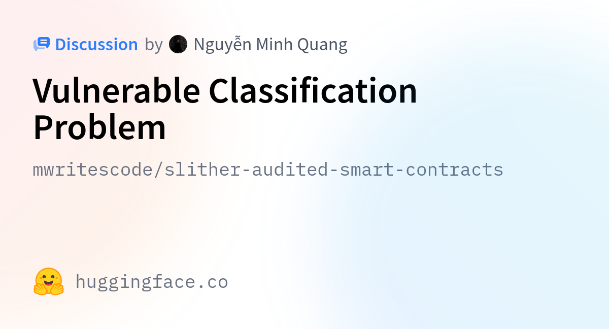mwritescode/slither-audited-smart-contracts · Vulnerable Classification ... mwritescode/slither-audited-smart-contracts · Vulnerable Classification ...