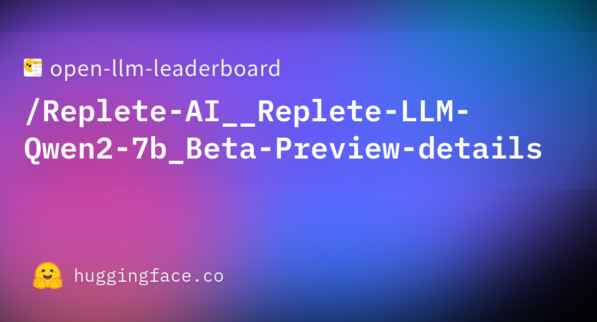open-llm-leaderboard/Replete-AI__Replete-LLM-Qwen2-7b_Beta-Preview ... open-llm-leaderboard/Replete-AI__Replete-LLM-Qwen2-7b_Beta-Preview ...