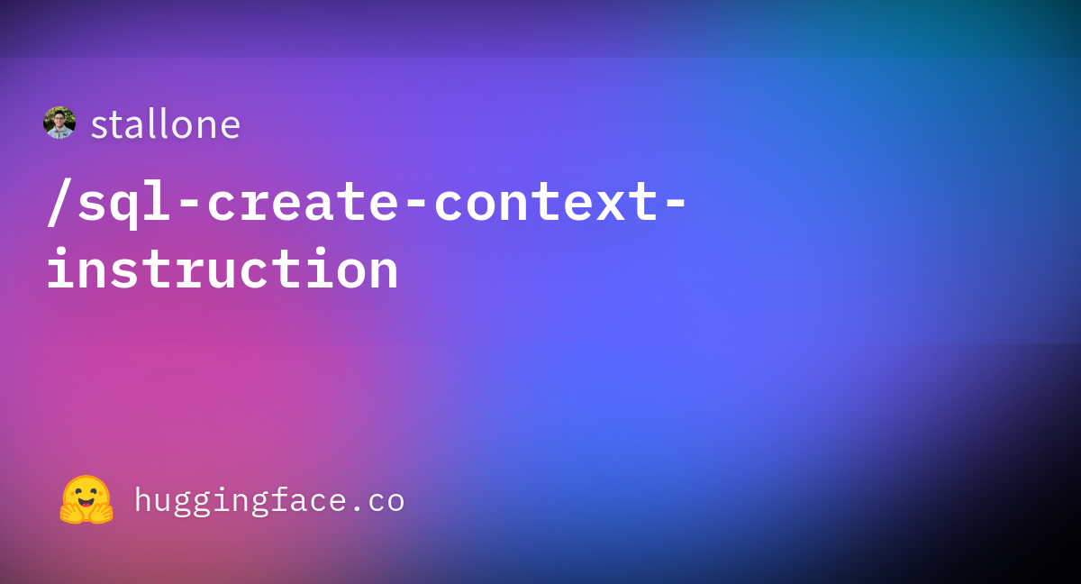 stallone/sql-create-context-instruction at main stallone/sql-create-context-instruction at main