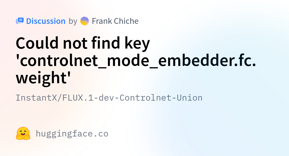 InstantX/FLUX.1-dev-Controlnet-Union · Could not find key 'controlnet ... InstantX/FLUX.1-dev-Controlnet-Union · Could not find key 'controlnet ...