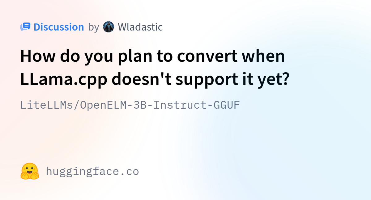LiteLLMs/OpenELM-3B-Instruct-GGUF · How do you plan to convert when ... LiteLLMs/OpenELM-3B-Instruct-GGUF · How do you plan to convert when ...