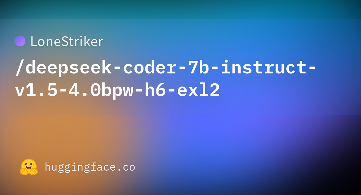 LoneStriker/deepseek-coder-7b-instruct-v1.5-4.0bpw-h6-exl2 · Hugging Face LoneStriker/deepseek-coder-7b-instruct-v1.5-4.0bpw-h6-exl2 · Hugging Face