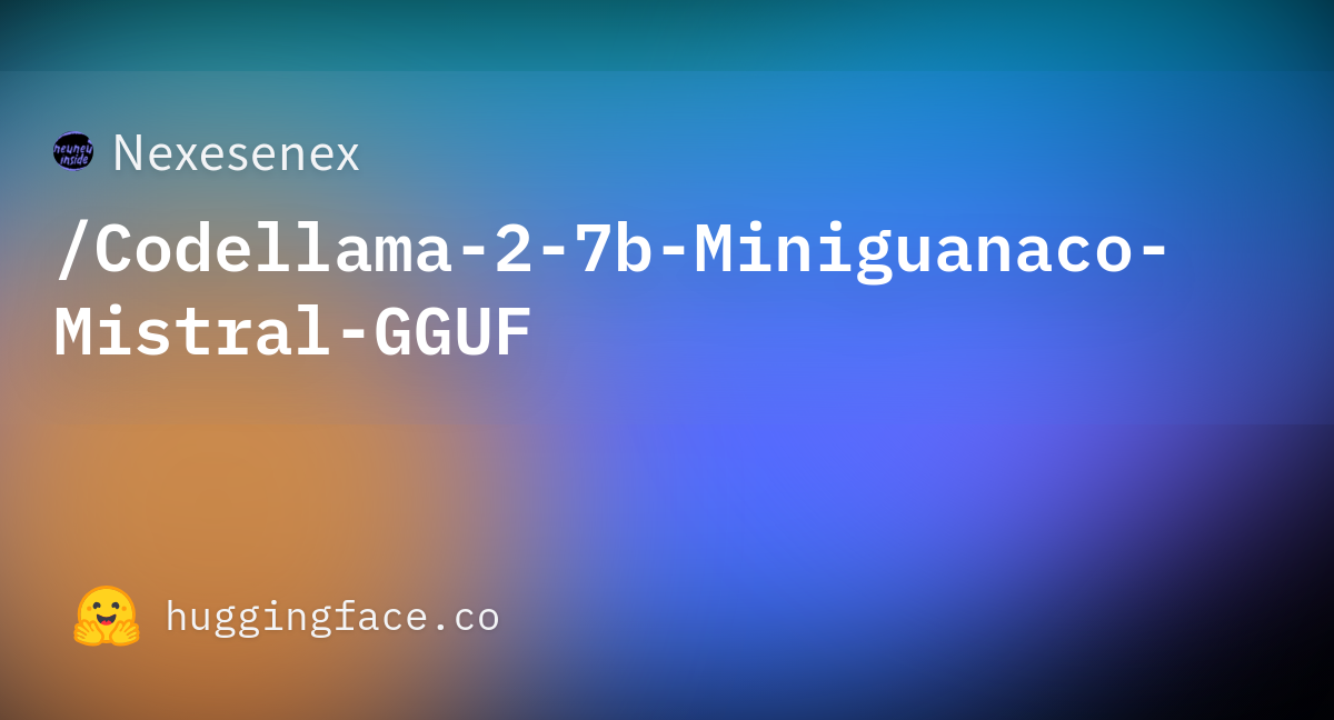 Nexesenex/Codellama-2-7b-Miniguanaco-Mistral-GGUF at main Nexesenex/Codellama-2-7b-Miniguanaco-Mistral-GGUF at main