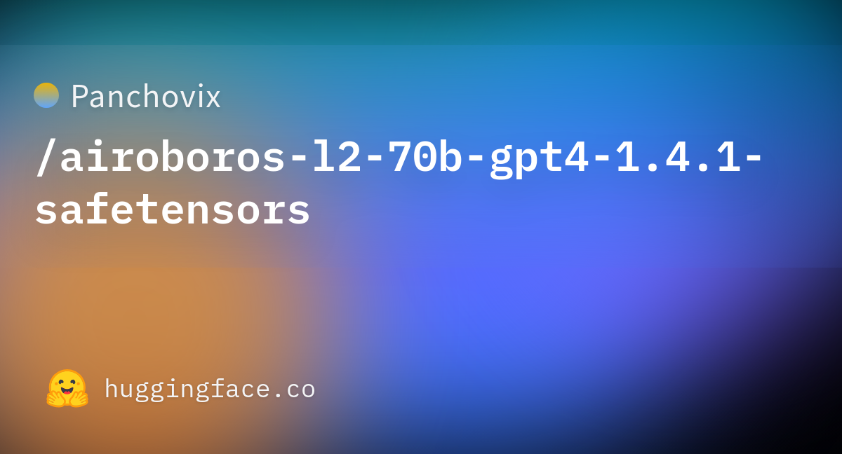 Panchovix/airoboros-l2-70b-gpt4-1.4.1-safetensors at main Panchovix/airoboros-l2-70b-gpt4-1.4.1-safetensors at main