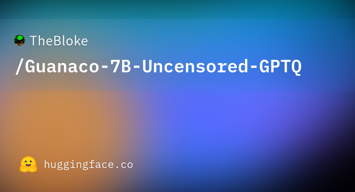 TheBloke/Guanaco-7B-Uncensored-GPTQ at main TheBloke/Guanaco-7B-Uncensored-GPTQ at main