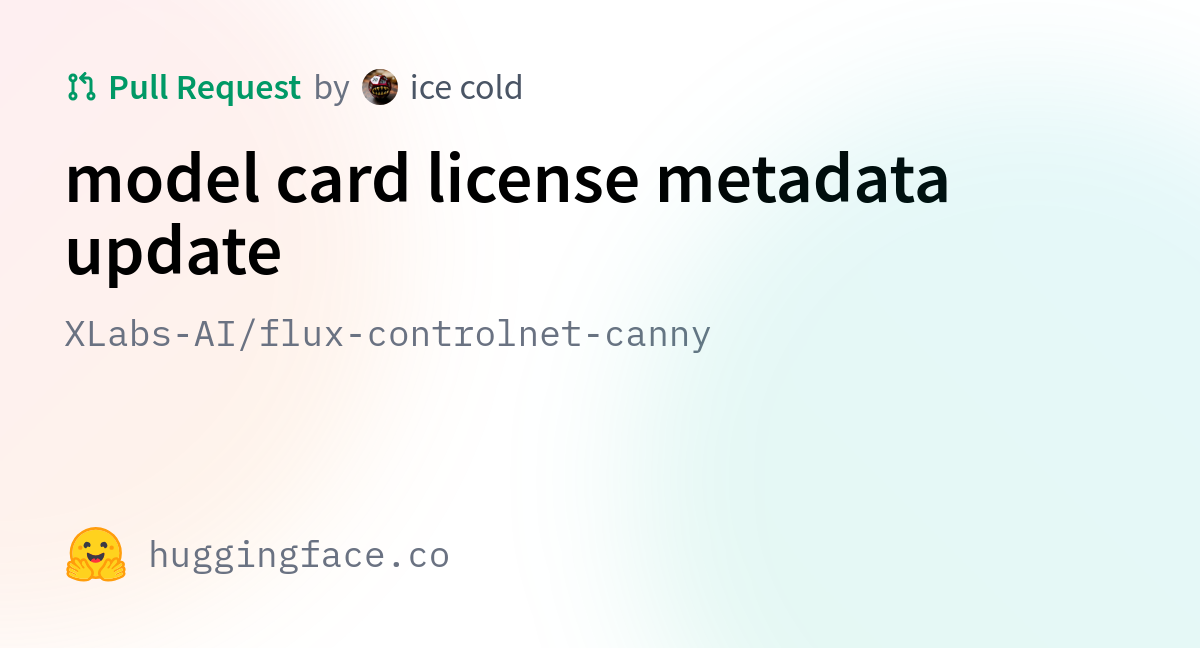 XLabs-AI/flux-controlnet-canny · model card license metadata update XLabs-AI/flux-controlnet-canny · model card license metadata update