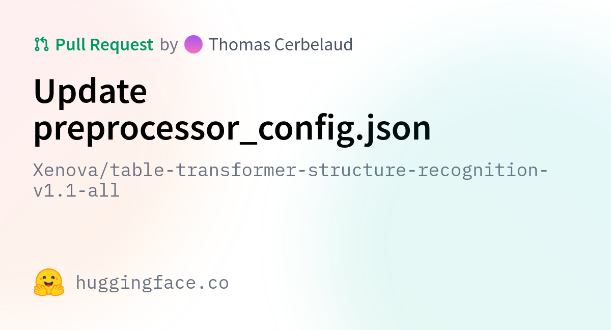 Xenova Table Transformer Structure Recognition V1 1 All · Update Preprocessor Config Json