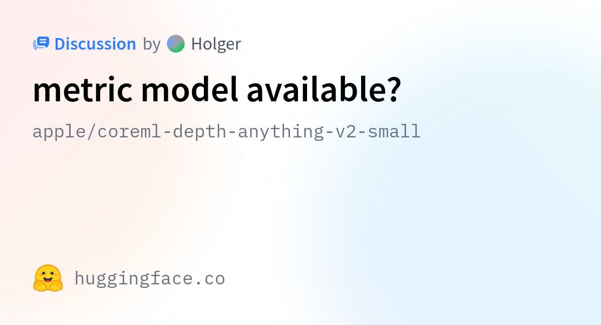Apple Coreml Depth Anything V2 Small · Metric Model Available