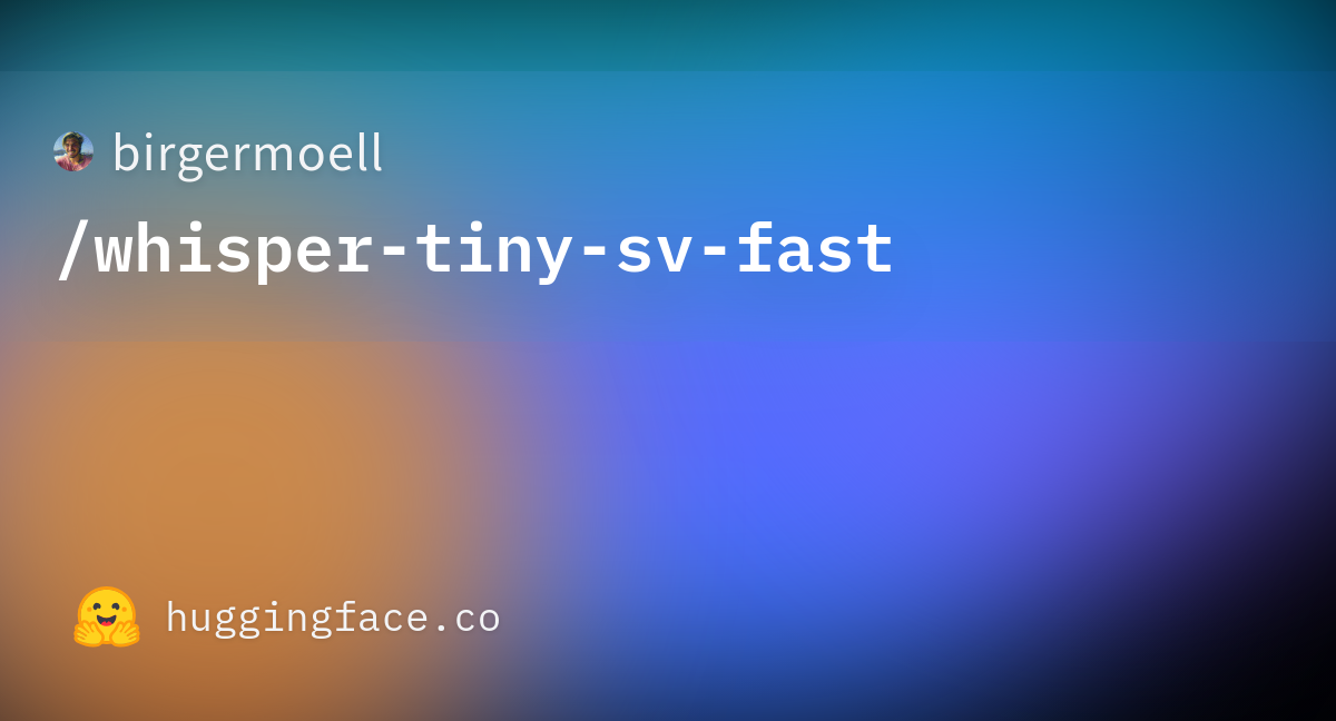 birgermoell/whisper-tiny-sv-fast · Hugging Face birgermoell/whisper-tiny-sv-fast · Hugging Face