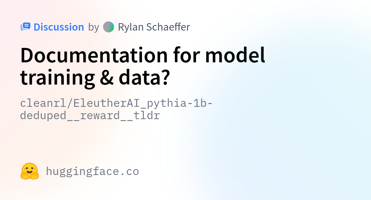 cleanrl/EleutherAI_pythia-1b-deduped__reward__tldr · Documentation for ... cleanrl/EleutherAI_pythia-1b-deduped__reward__tldr · Documentation for ...