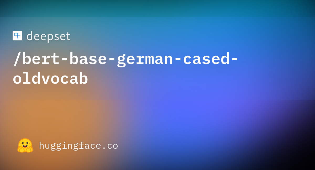 deepset/bert-base-german-cased-oldvocab at main deepset/bert-base-german-cased-oldvocab at main