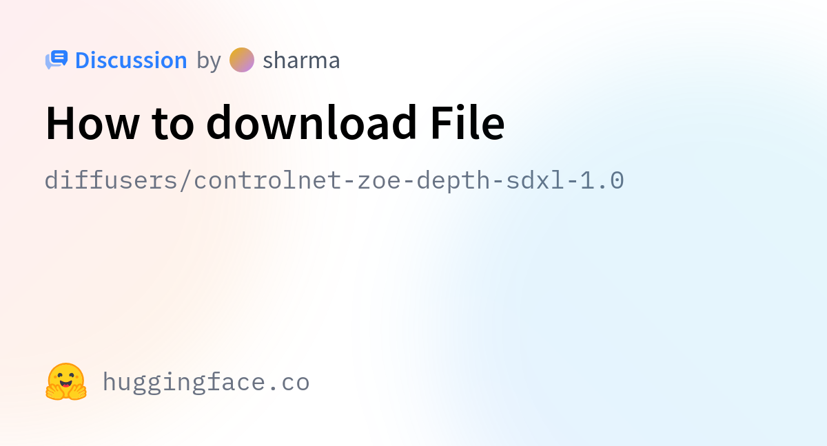 diffusers/controlnet-zoe-depth-sdxl-1.0 · How to download File diffusers/controlnet-zoe-depth-sdxl-1.0 · How to download File