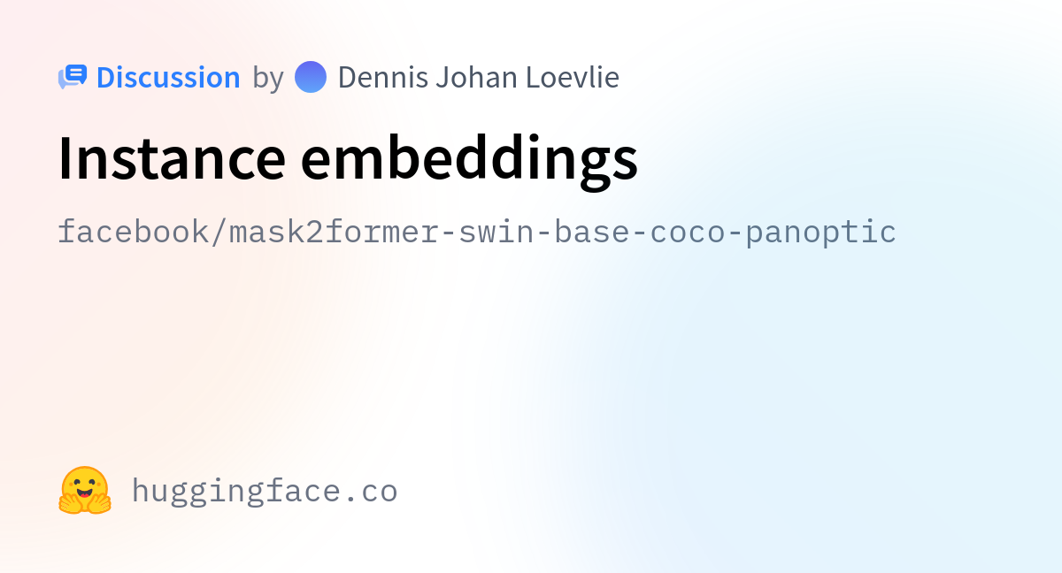 facebook/mask2former-swin-base-coco-panoptic · Instance embeddings facebook/mask2former-swin-base-coco-panoptic · Instance embeddings