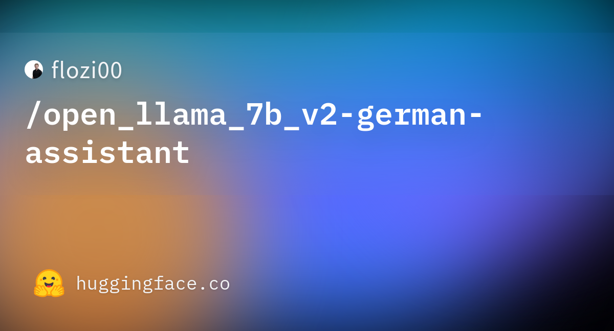 flozi00/open_llama_7b_v2-german-assistant · Hugging Face flozi00/open_llama_7b_v2-german-assistant · Hugging Face