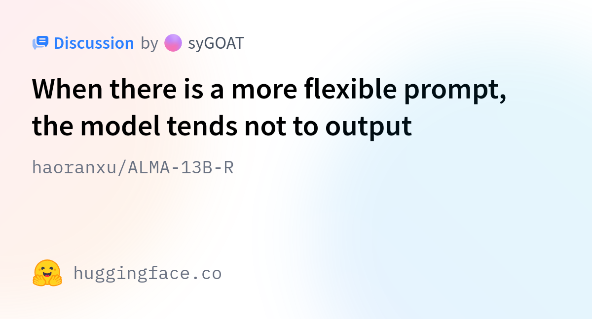 haoranxu/ALMA-13B-R · When there is a more flexible prompt, the model ... haoranxu/ALMA-13B-R · When there is a more flexible prompt, the model ...