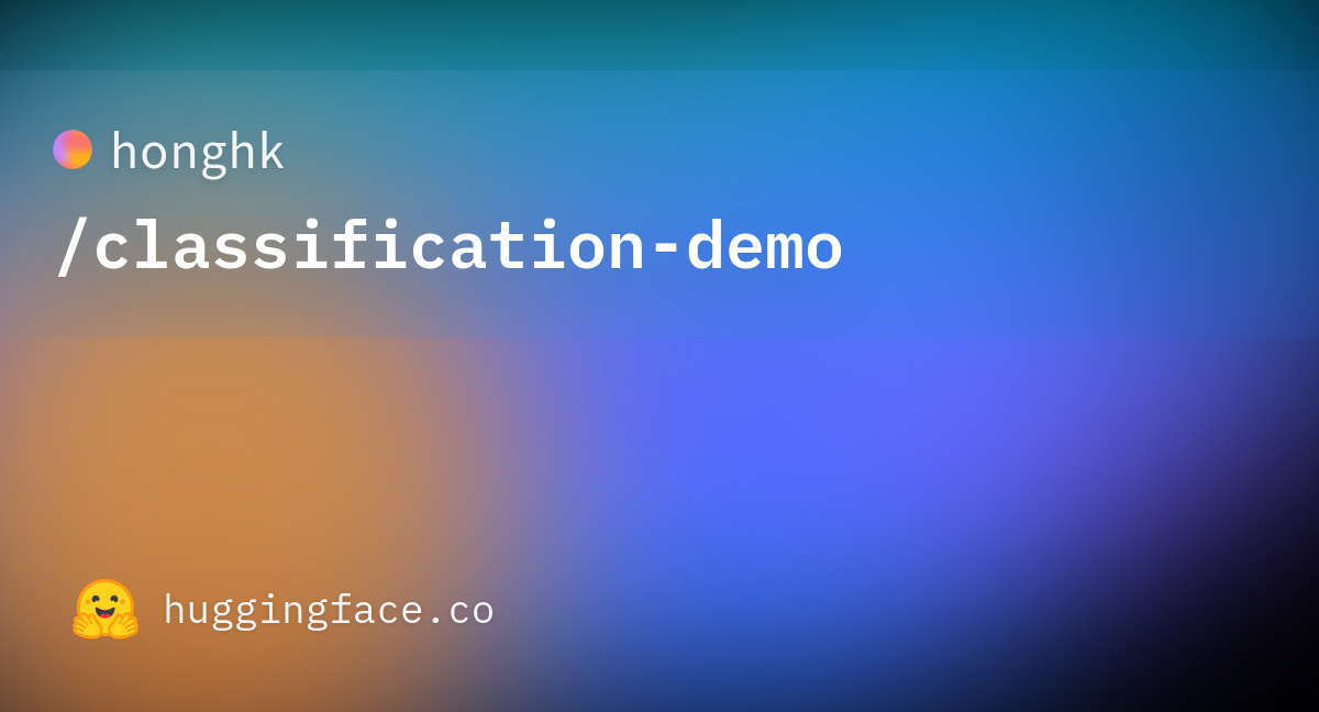 honghk/classification-demo · Hugging Face honghk/classification-demo · Hugging Face