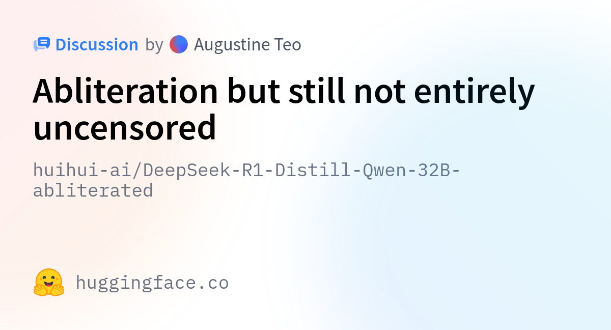 huihui-ai/DeepSeek-R1-Distill-Qwen-32B-abliterated · Abliteration but ... huihui-ai/DeepSeek-R1-Distill-Qwen-32B-abliterated · Abliteration but ...