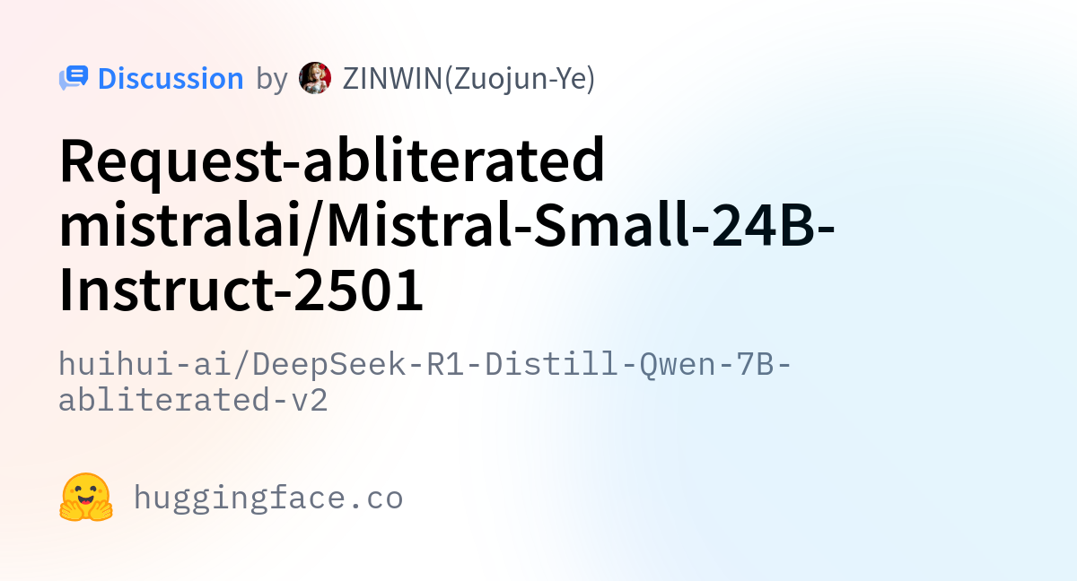 huihui-ai/DeepSeek-R1-Distill-Qwen-7B-abliterated-v2 · Request ... huihui-ai/DeepSeek-R1-Distill-Qwen-7B-abliterated-v2 · Request ...