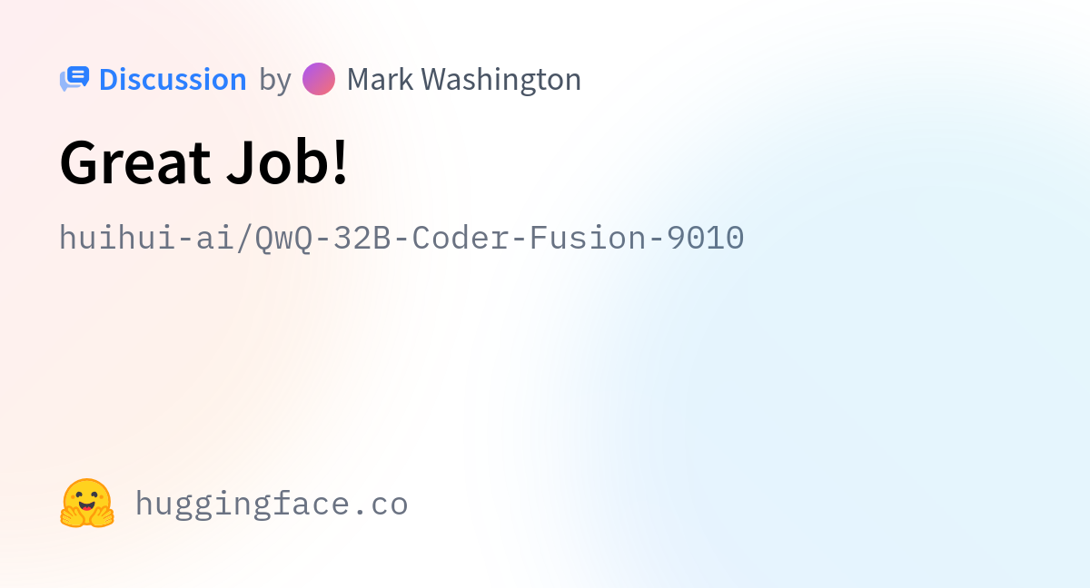 huihui-ai/QwQ-32B-Coder-Fusion-9010 · Great Job! huihui-ai/QwQ-32B-Coder-Fusion-9010 · Great Job!
