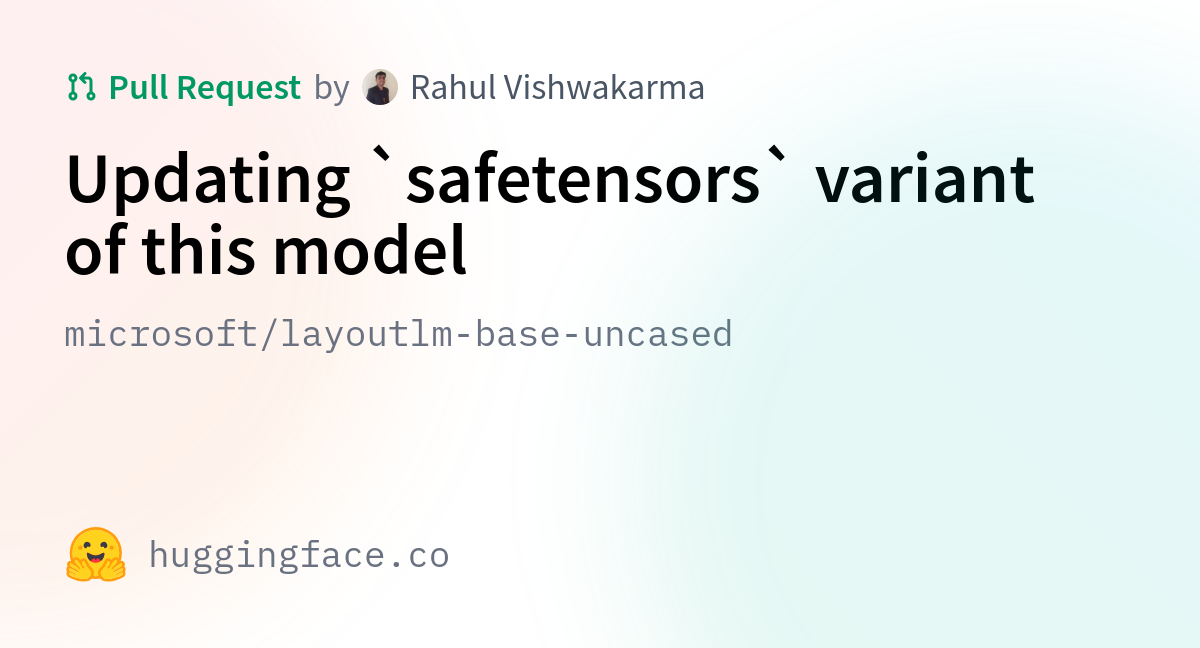 microsoft/layoutlm-base-uncased · Updating `safetensors` variant of ... microsoft/layoutlm-base-uncased · Updating `safetensors` variant of ...