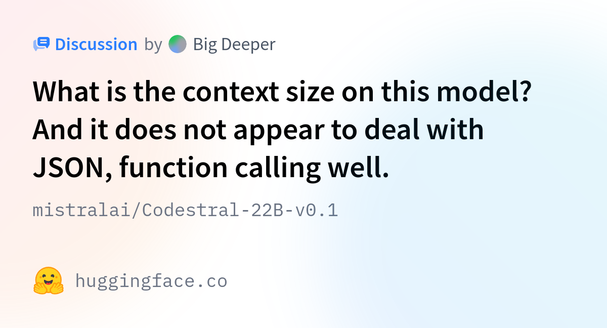 Mistralai Codestral 22b V0 1 · What Is The Context Size On This Model And It Does Not Appear To