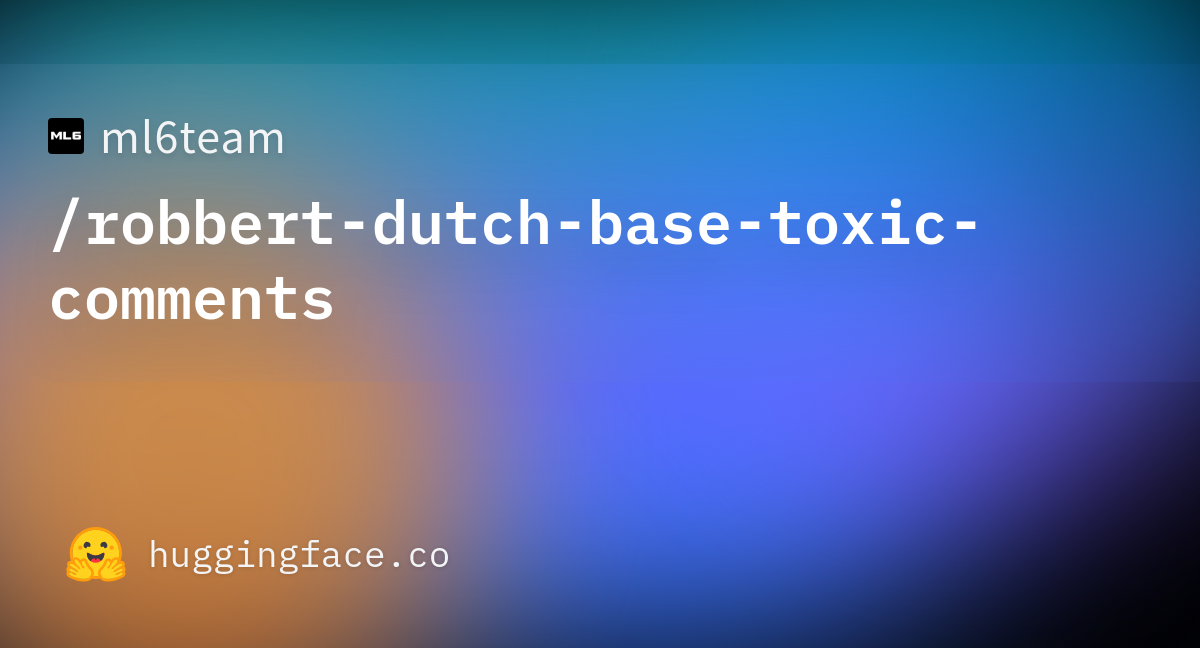 ml6team/robbert-dutch-base-toxic-comments · Hugging Face ml6team/robbert-dutch-base-toxic-comments · Hugging Face