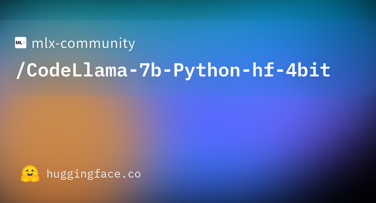 mlx-community/CodeLlama-7b-Python-hf-4bit · Hugging Face mlx-community/CodeLlama-7b-Python-hf-4bit · Hugging Face