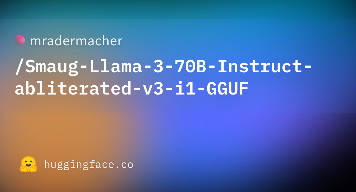 Smaug-Llama-3-70B-Instruct-abliterated-v3.i1-Q4_0.gguf · mradermacher ... Smaug-Llama-3-70B-Instruct-abliterated-v3.i1-Q4_0.gguf · mradermacher ...