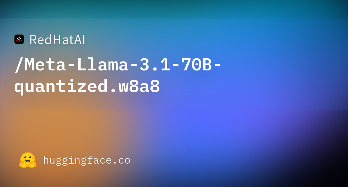 neuralmagic/Meta-Llama-3.1-70B-quantized.w8a8 · Hugging Face neuralmagic/Meta-Llama-3.1-70B-quantized.w8a8 · Hugging Face