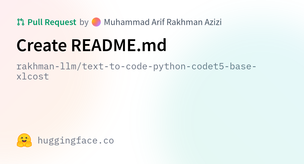 rakhman-llm/text-to-code-python-codet5-base-xlcost · Create README.md rakhman-llm/text-to-code-python-codet5-base-xlcost · Create README.md