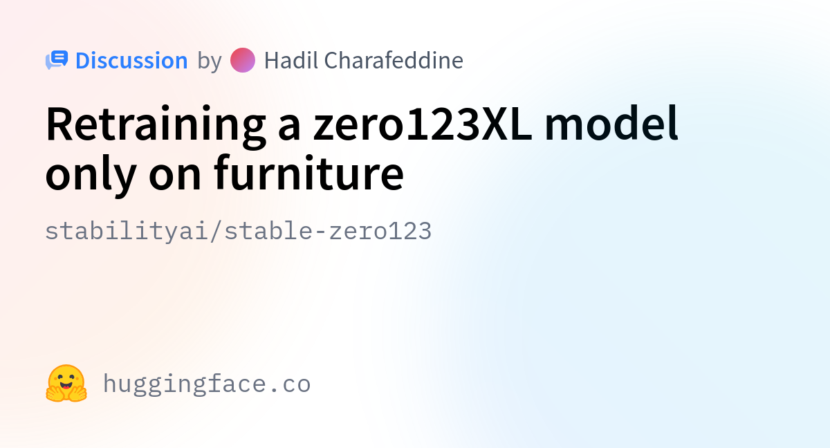 stabilityai/stable-zero123 · Retraining a zero123XL model only on furniture stabilityai/stable-zero123 · Retraining a zero123XL model only on furniture