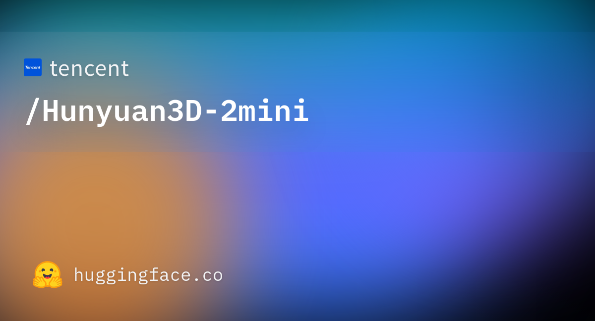 tencent/Hunyuan3D-2mini · Hugging Face tencent/Hunyuan3D-2mini · Hugging Face