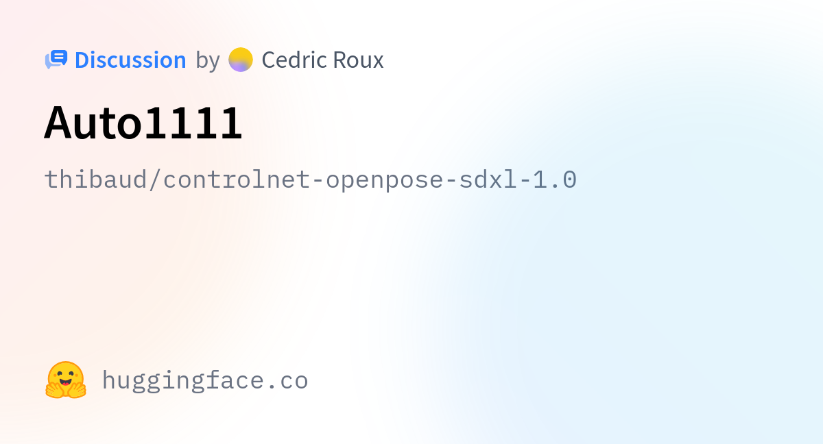 thibaud/controlnet-openpose-sdxl-1.0 · Auto1111 thibaud/controlnet-openpose-sdxl-1.0 · Auto1111