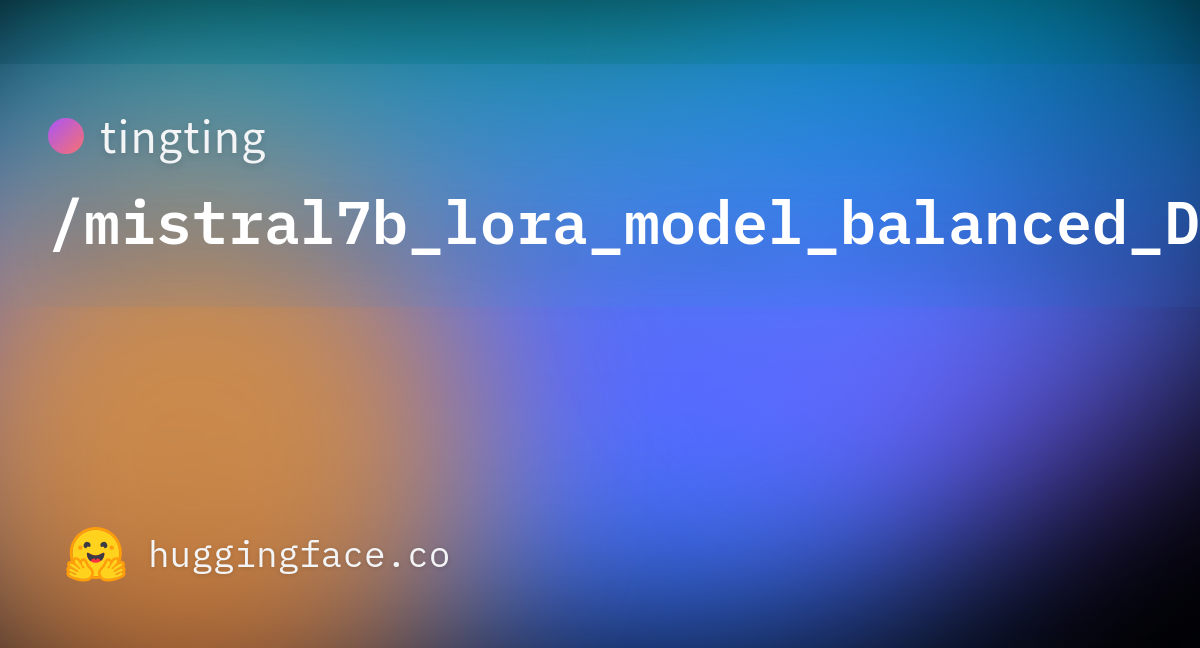 tingting/mistral7b_lora_model_balanced_Data_160 · Hugging Face tingting/mistral7b_lora_model_balanced_Data_160 · Hugging Face