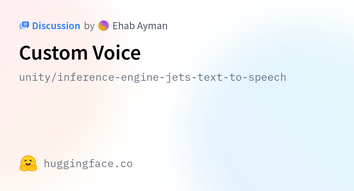 unity/sentis-jets-text-to-speech · Custom Voice unity/sentis-jets-text-to-speech · Custom Voice